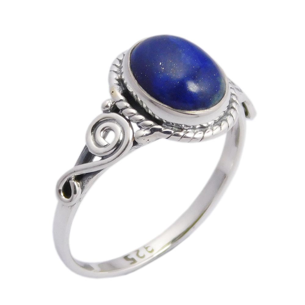 Silver Ring Lapis Stone – Blue Rainbow